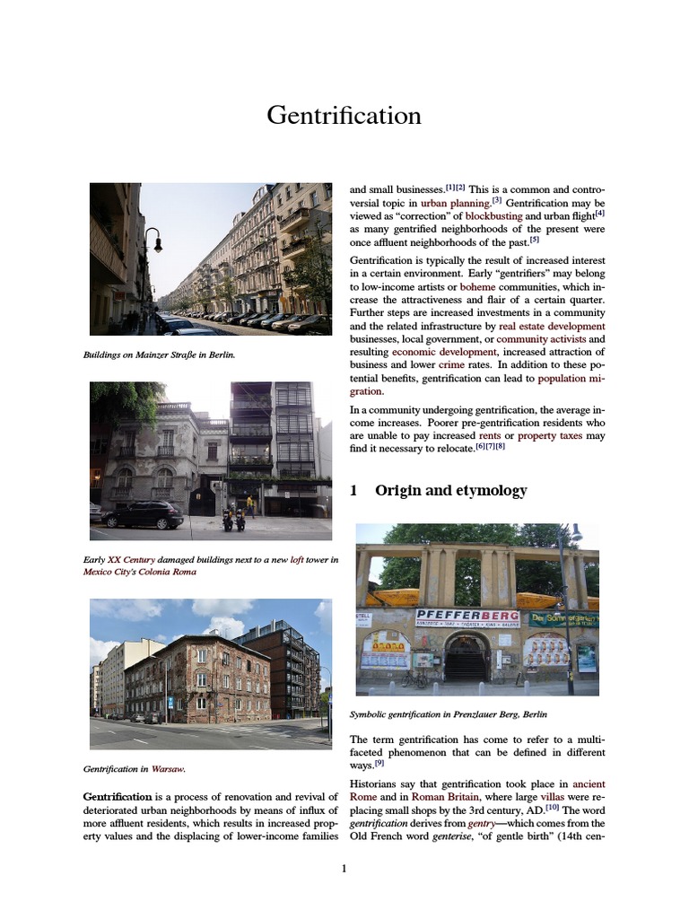 Gentrification | Suburb | Economic Growth