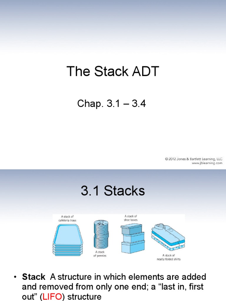 The Stack ADT: Chap. 3.1 - 3.4 | PDF