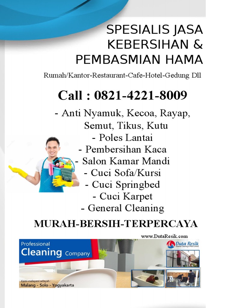 Call: 0821-4221-8009: Spesialis Jasa Kebersihan & Pembasmian Hama | PDF