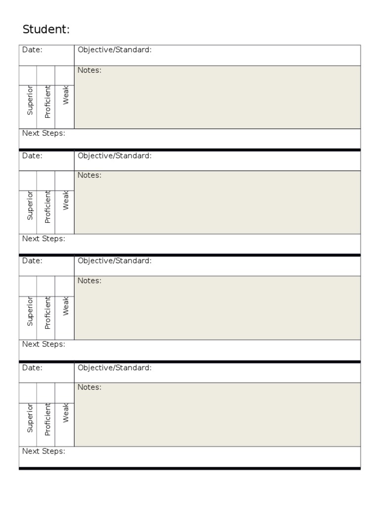 Student:: Date: Objective/Standard: Notes | PDF | Career & Growth ...