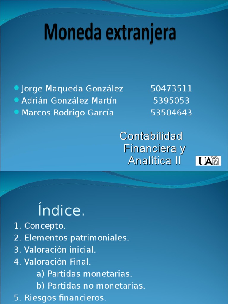 Presentacion Moneda Extranjera | PDF | Tipo de cambio | Euro