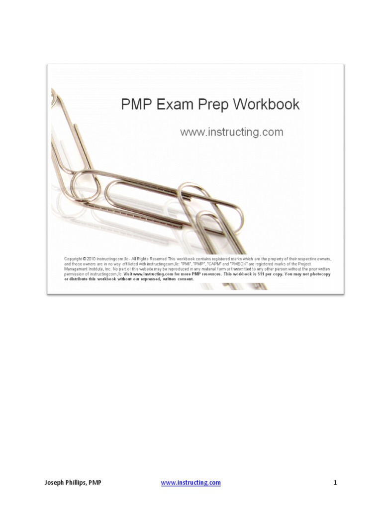 PMP Exam Prepwork Book | PDF | Project Management Professional ...