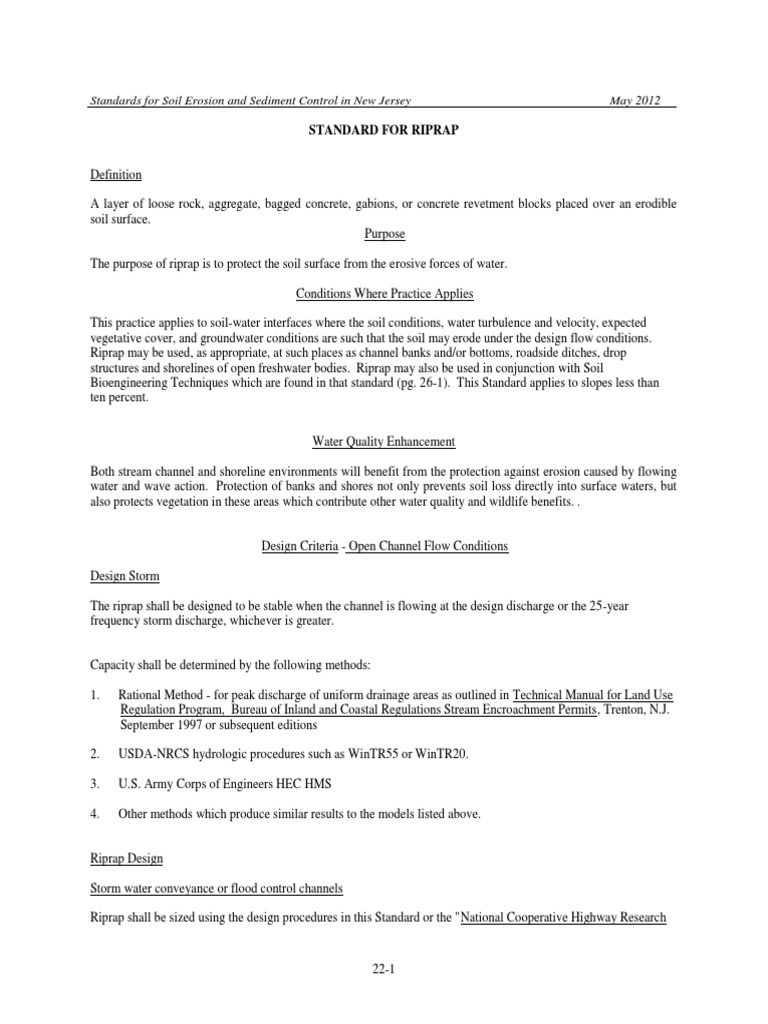Riprap Design | PDF | Erosion | Soil