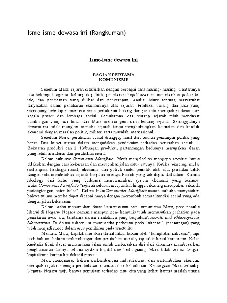 Isme Isme Dewasa Ini | PDF