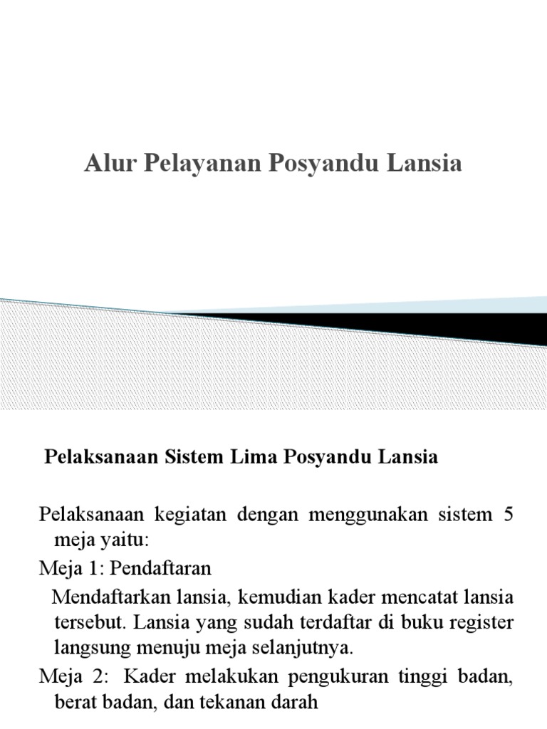 Alur Pelayanan Posyandu Lansia | PDF