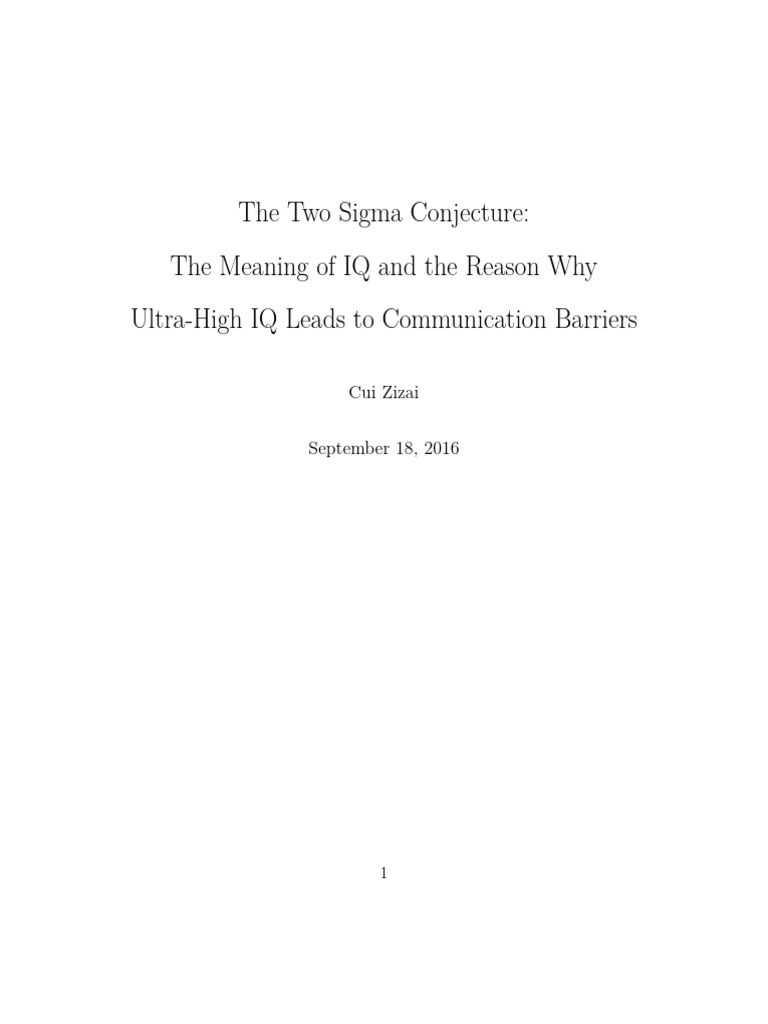 Two Sigma Conjecture on IQ Communication | PDF | Intelligence Quotient ...