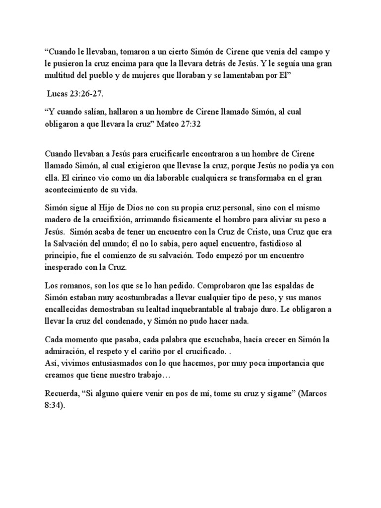 Simon El Cirineo | PDF | Crucifixión | Jesús