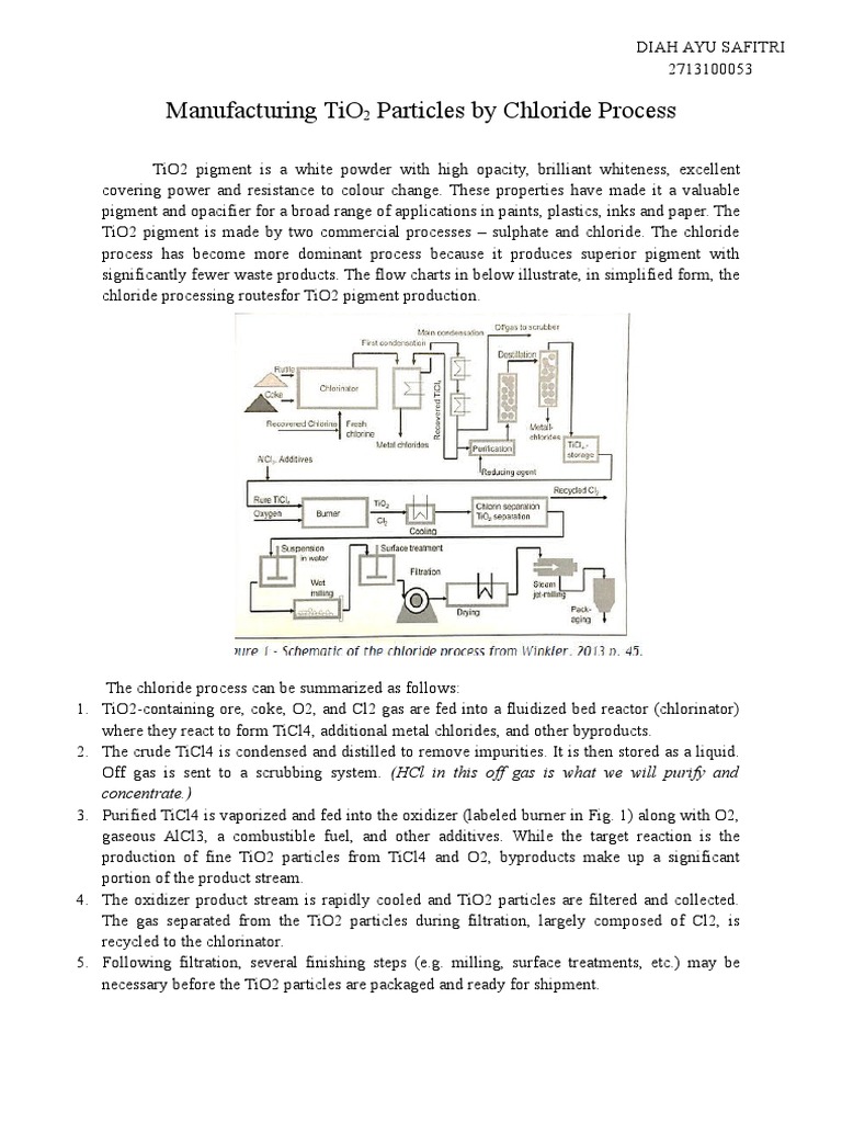 Manufacturing Fine TiO2 Particles by Chloride Process | PDF | Titanium ...