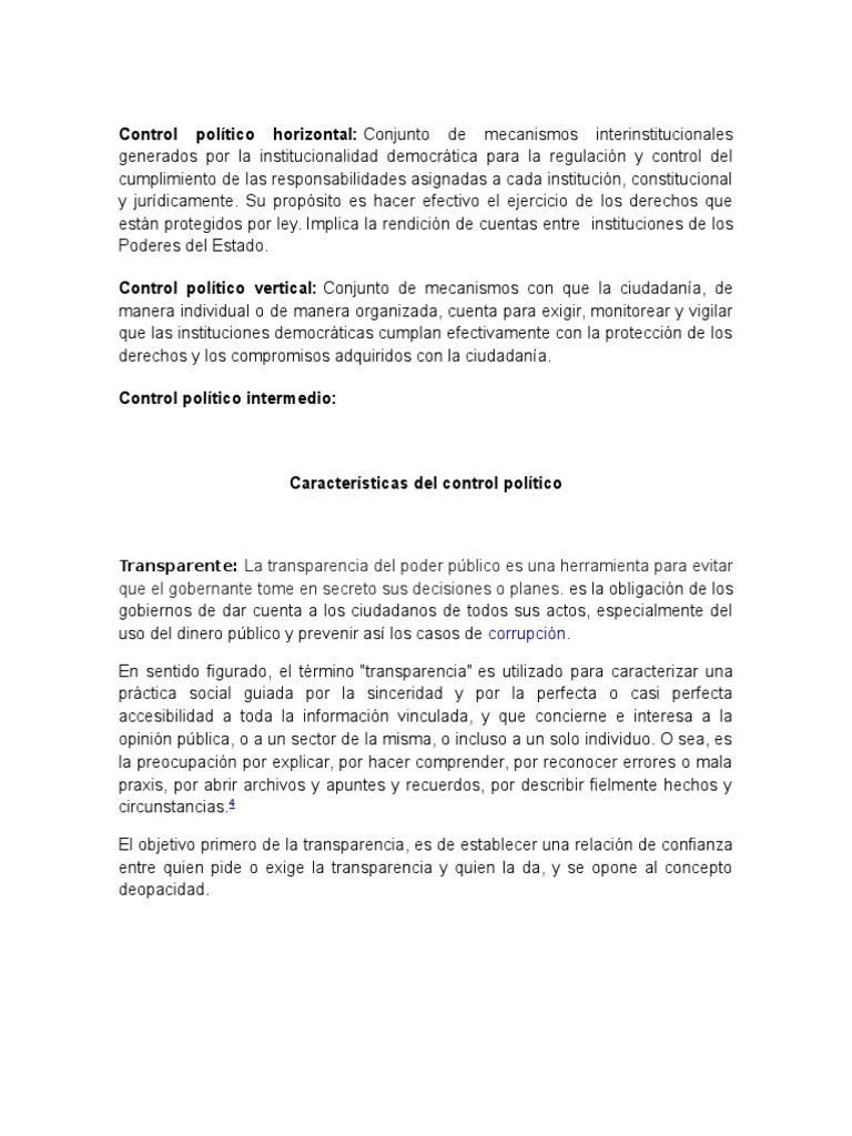 Control Político | PDF | Instituciones sociales | Ciencias sociales