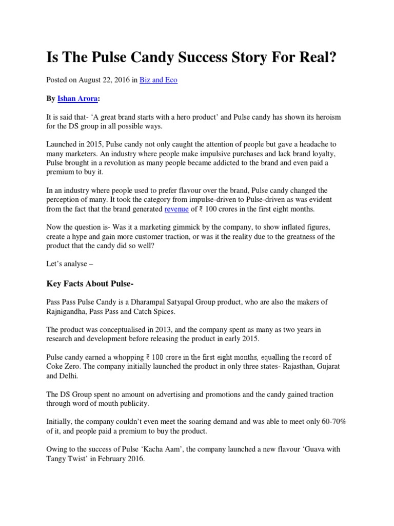 Pulse Candy - Success Factor | PDF | Candy | Brand