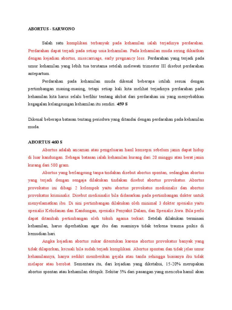 ABORTUS Sarwono | PDF