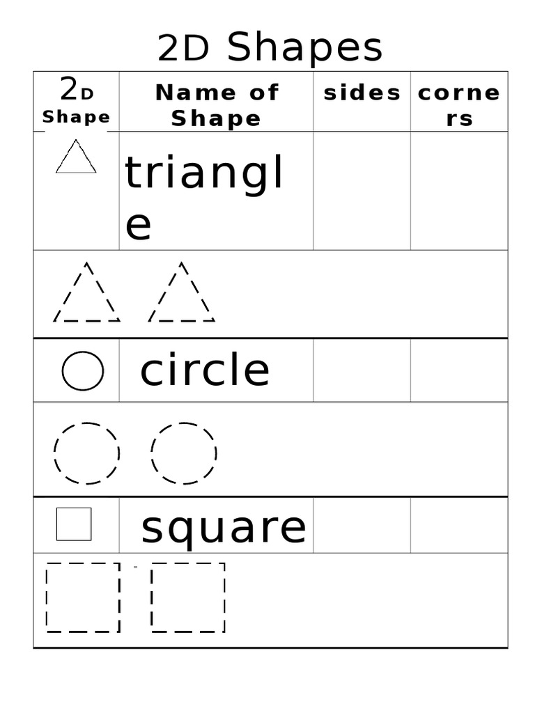 2 D Shapes Sheet | PDF