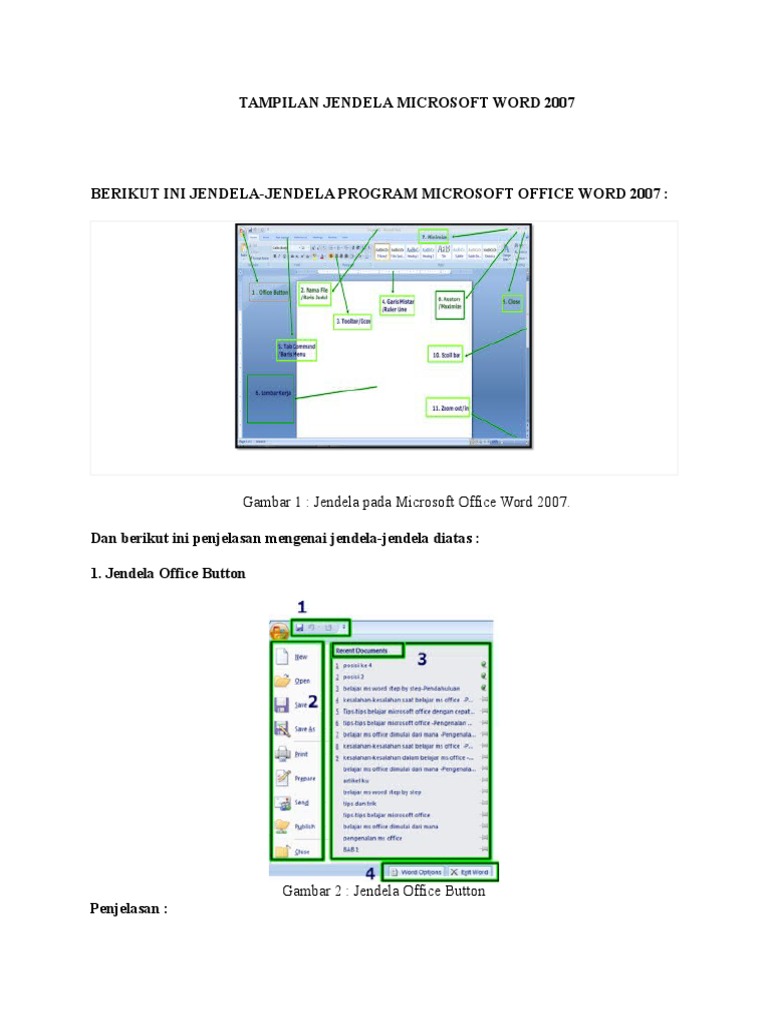 Tampilan Jendela Microsoft Word 2007 | PDF