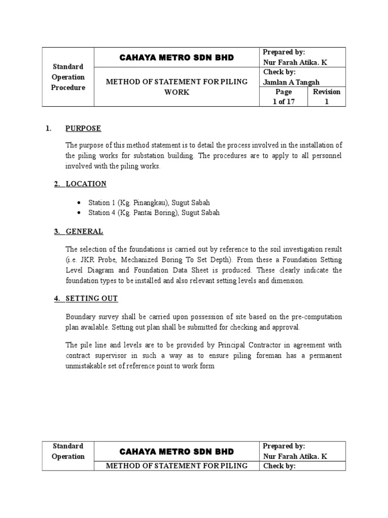 012 Piling Work | PDF | Deep Foundation | Safety
