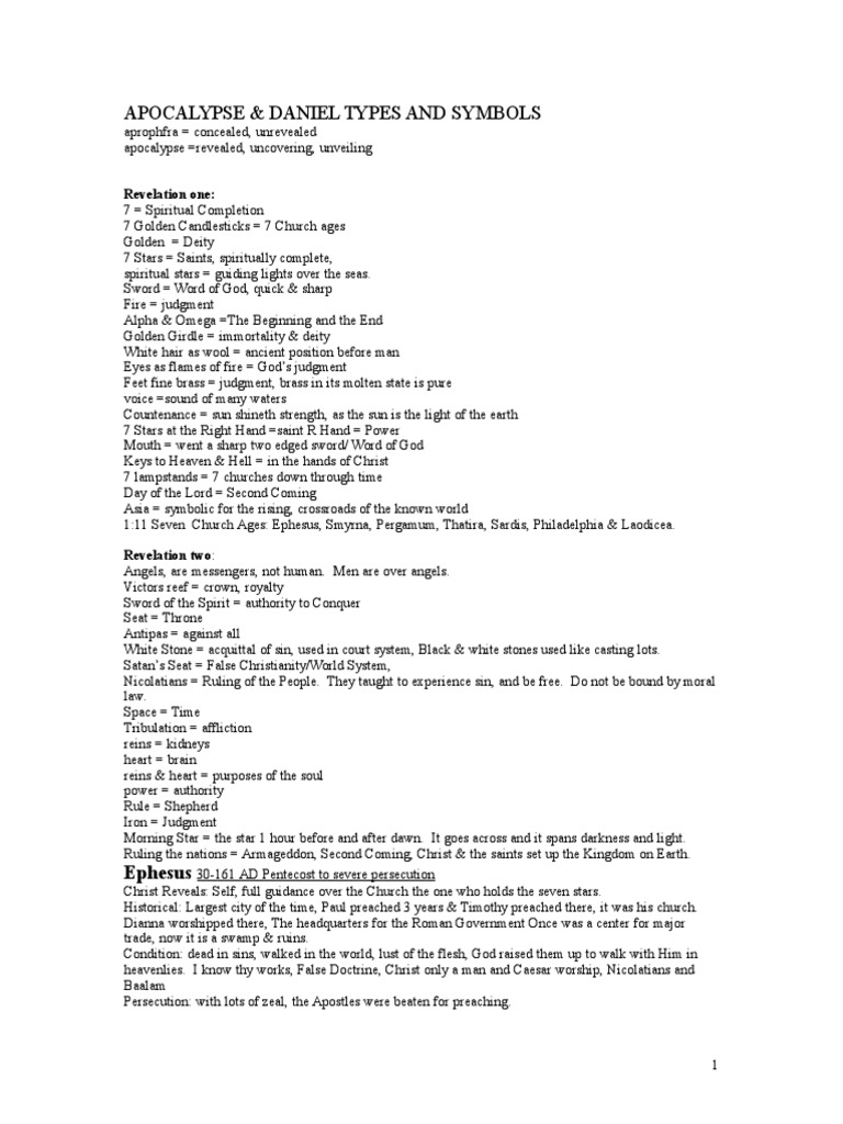 Apocalypse and Daniel: Symbols Explained | PDF | Daniel (Biblical ...