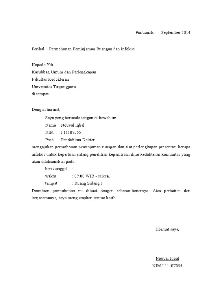 Surat Pinjam Ruang | PDF
