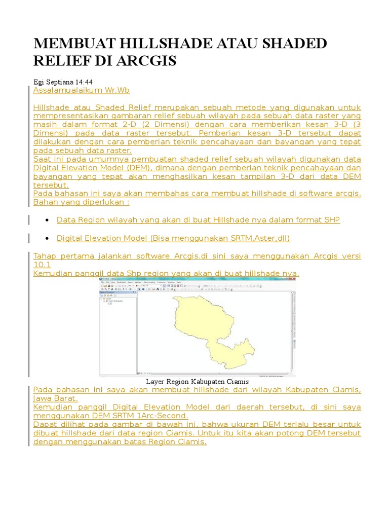 Membuat Hillshade Atau Shaded Relief Di Arcgis | PDF