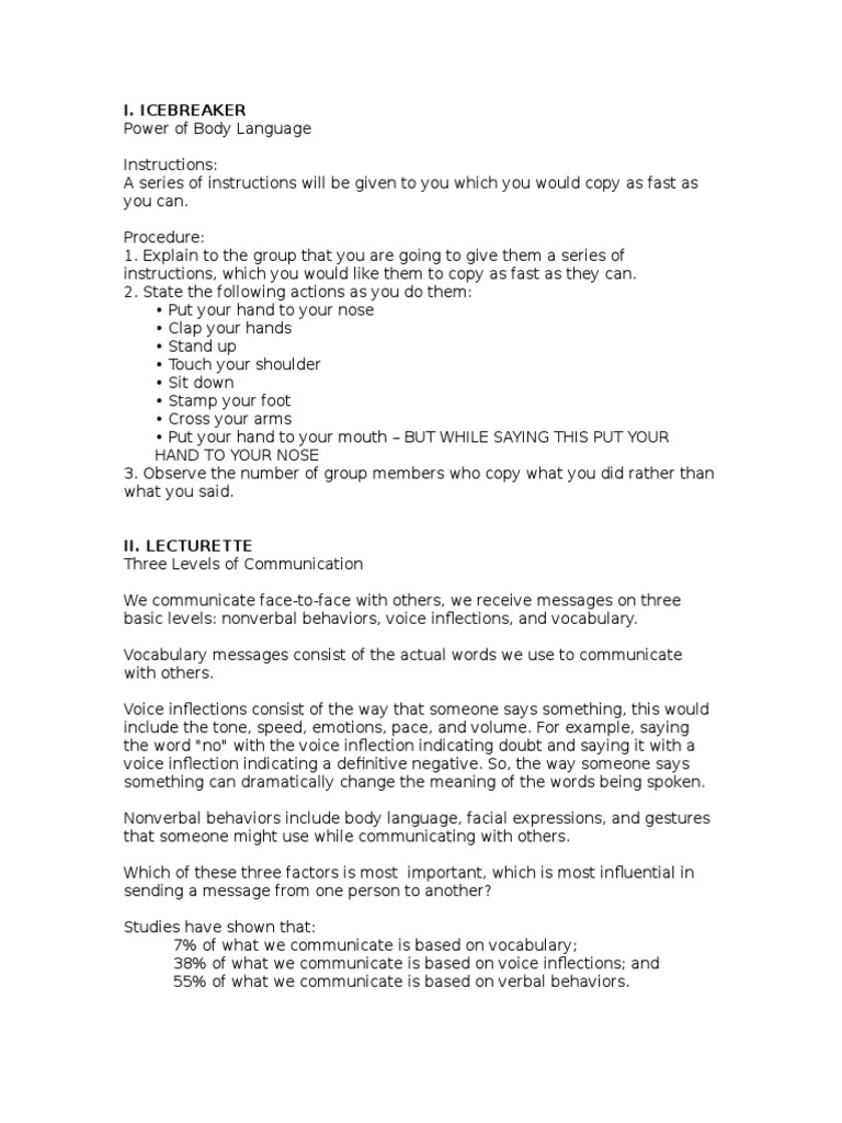 Charades: Nonverbal Communication Game | PDF | Body Language ...