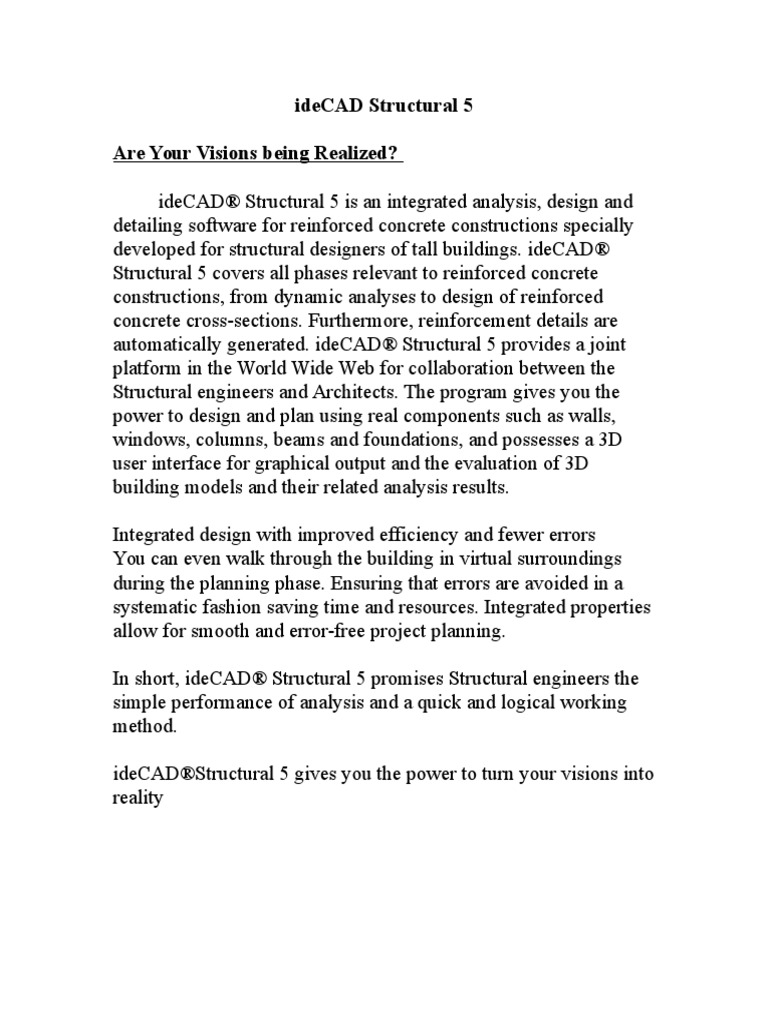 ideCAD Structural 5 | Download Free PDF | Beam (Structure) | 3 D Modeling