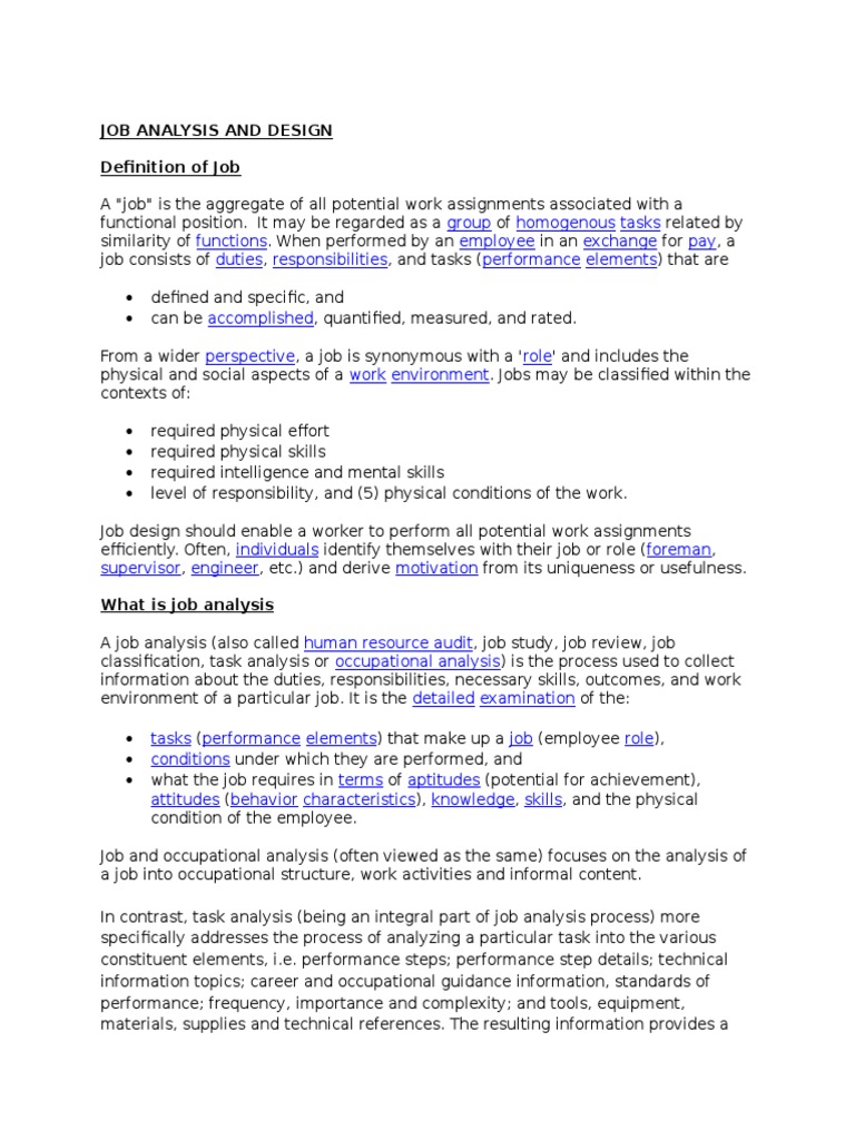Understanding Job Analysis and Design: A Comprehensive Guide to ...