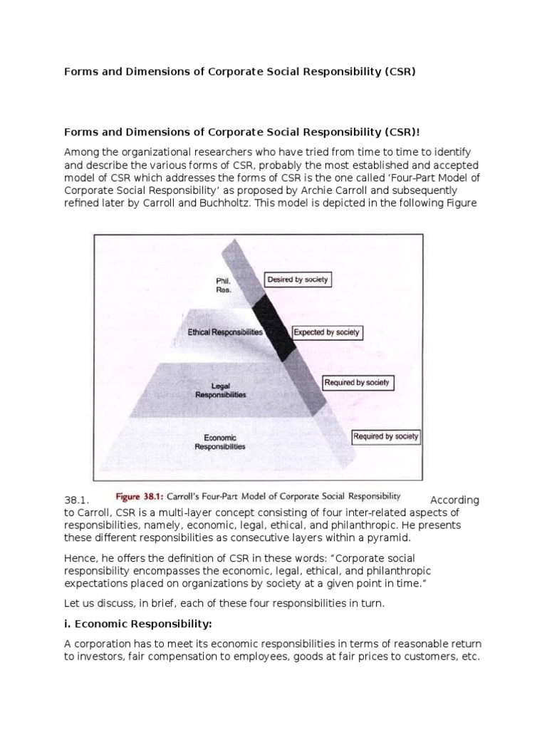 Forms and Dimensions of Social Responsibility | PDF | Corporate Social ...