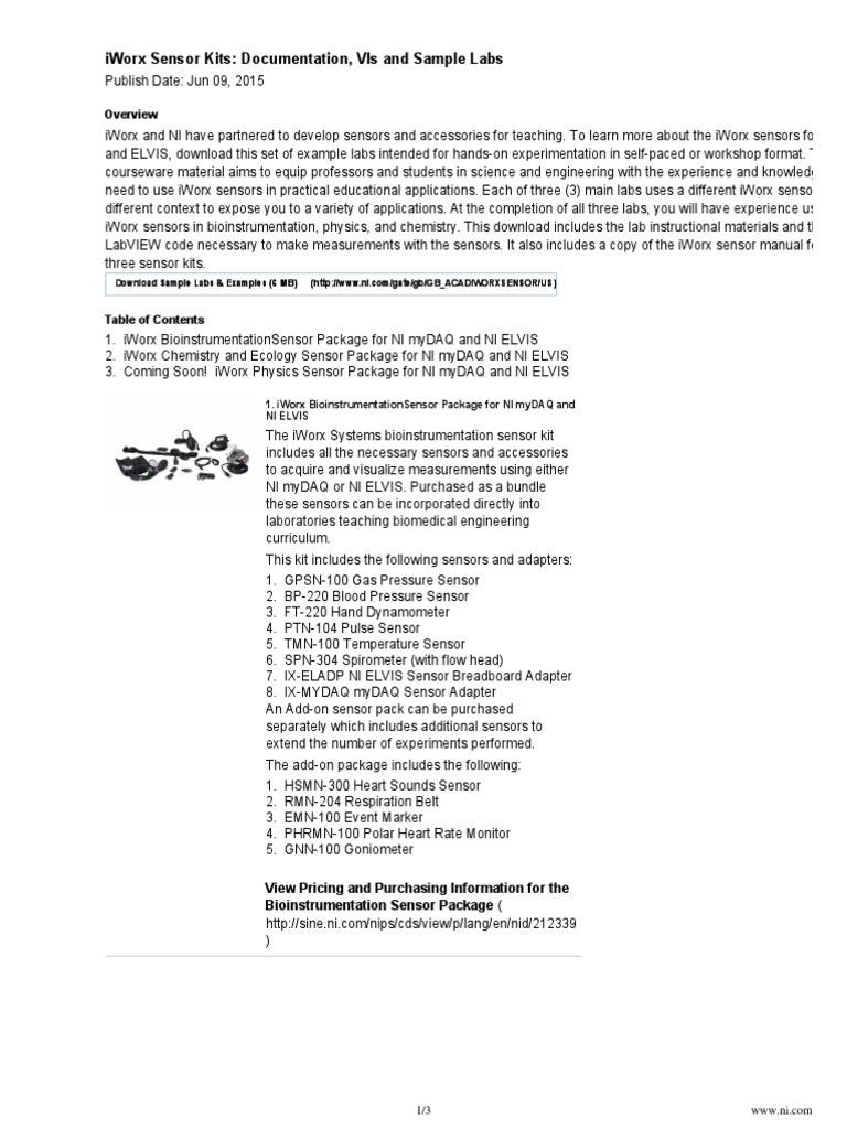 NI Tutorial 52483 en | Download Free PDF | Laboratories | Sensor