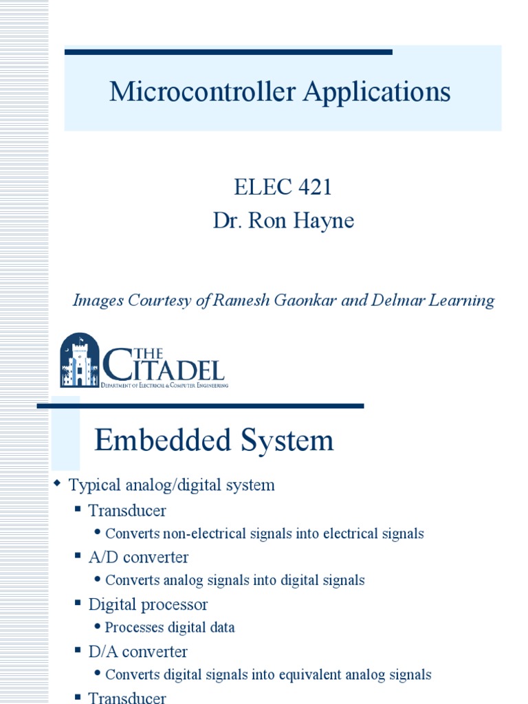 Microcontroller Applications for Embedded Systems Including Analog to ...