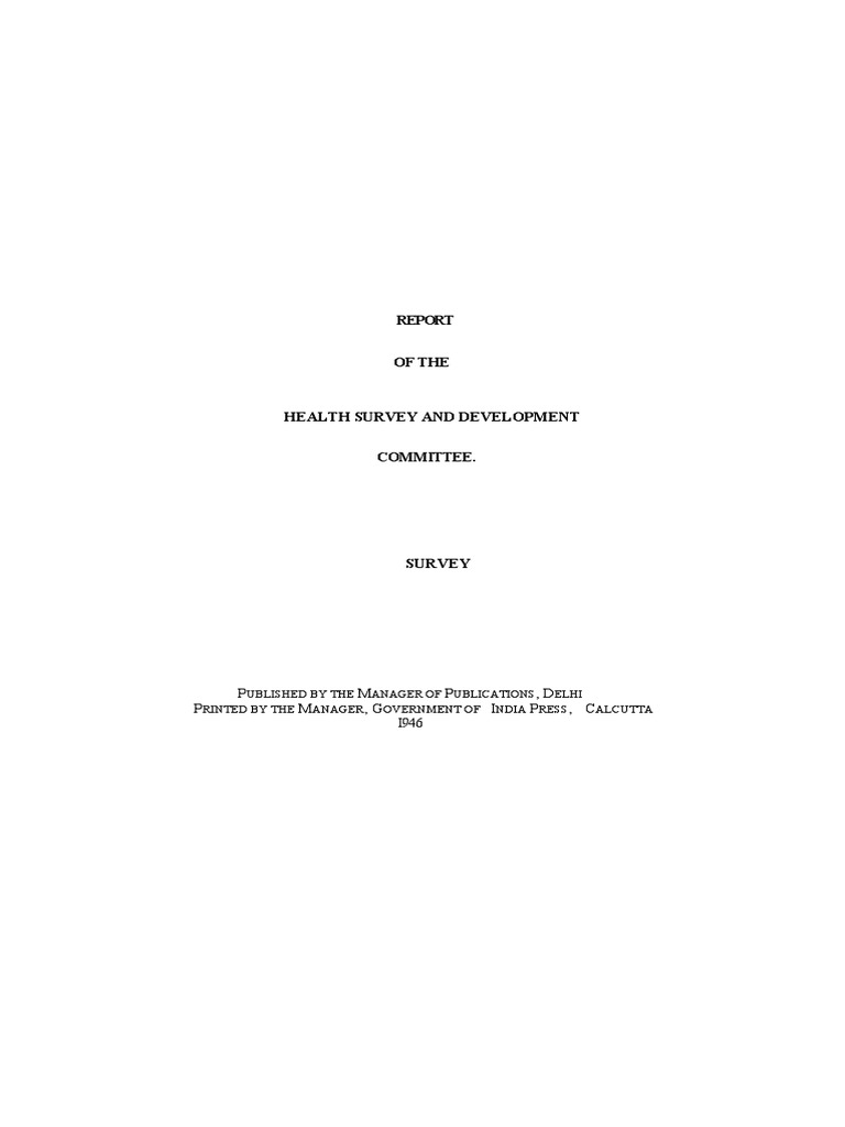 Bhore Committee Health Report 1946 | PDF | Smallpox | Public Health