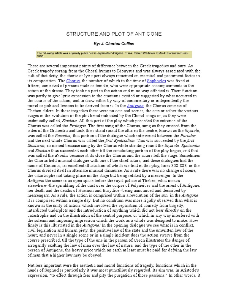 Structure and Plot of Antigone | PDF | Greek Tragedy | Sophocles