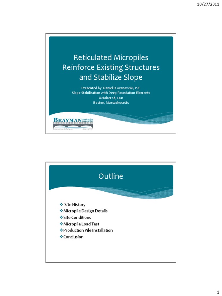 Reticulated Micropiles Reinforce Existing Structures Reinforce Existing ...
