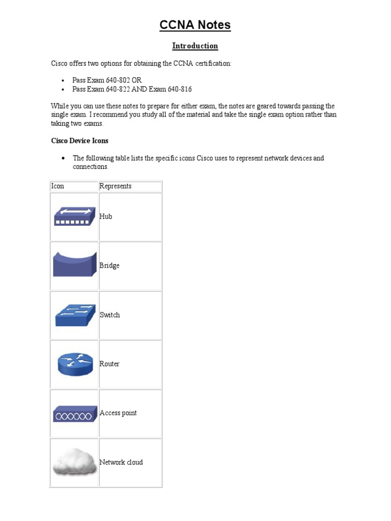 Ccna Notes | PDF | Osi Model | Computer Network Ccna Notes | PDF | Osi Model | Computer Network