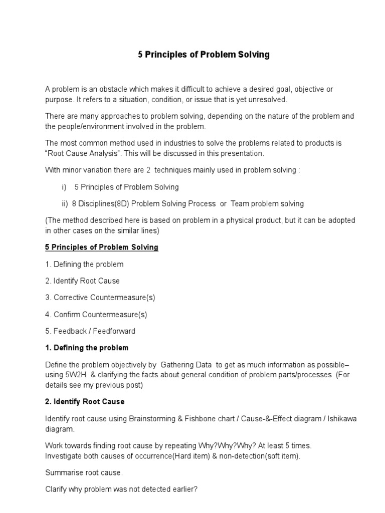 5 Principles of Problem Solving | PDF | Systems Science | Business