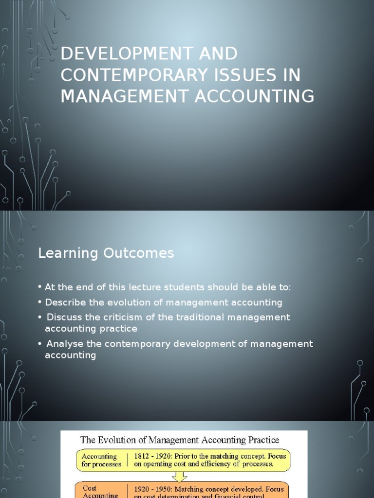 Development and Contemporary Issues in Management Accounting | PDF ...