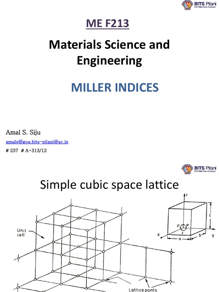 lecture 4 - Miller indices - 1.pdf | Crystal Structure | Condensed ...