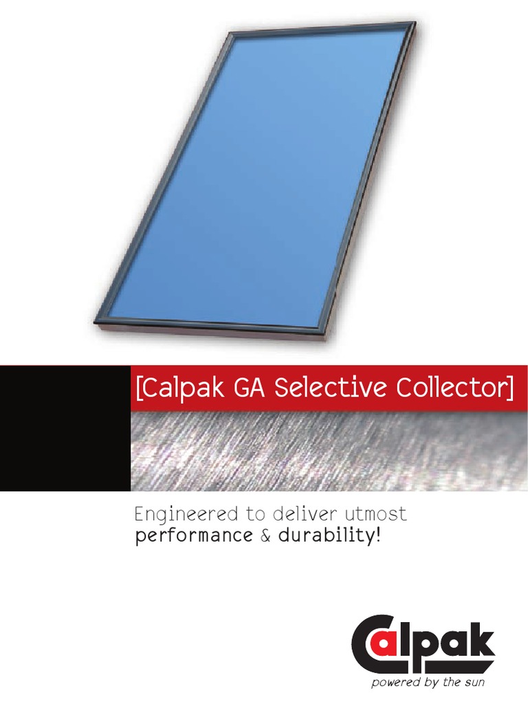 Calpak GA Selective Solar Collector Delivers High Performance | PDF