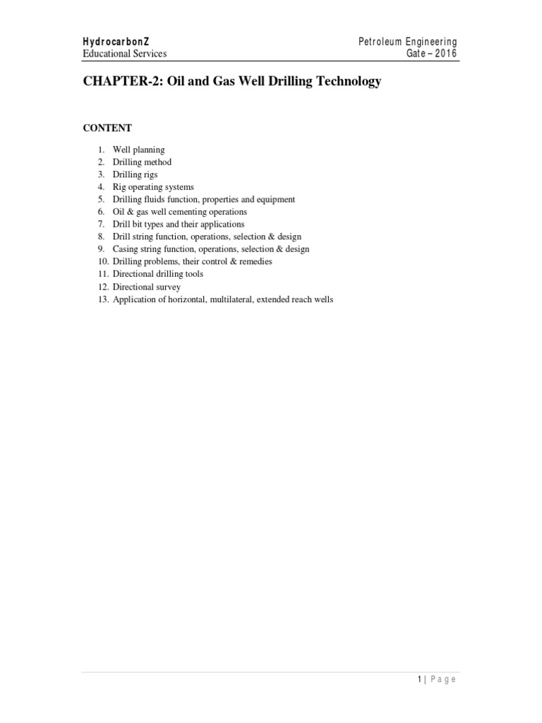 Sample Chapter Oil And Gas Well Drilling Technology Pdf Pdf