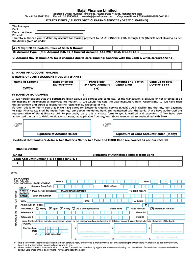 Bank Mandate Form - 1865513643 | PDF | Debit Card | Service Industries