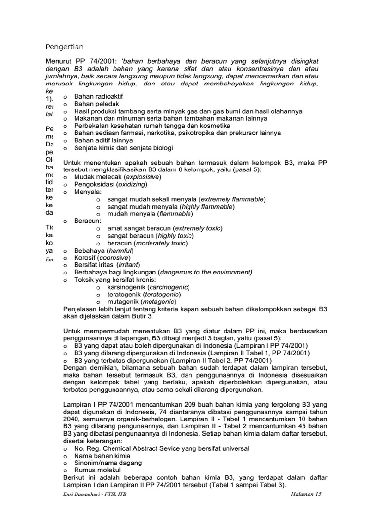 MSDS Limbah B3