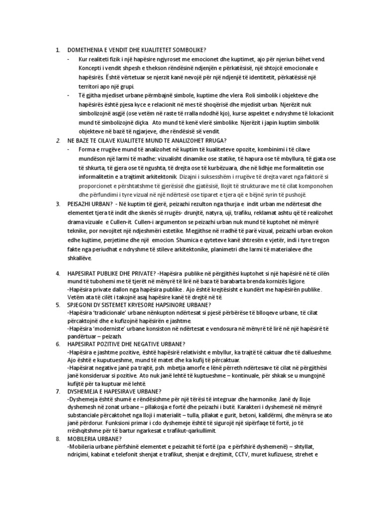 Urbanizmi 1 | PDF