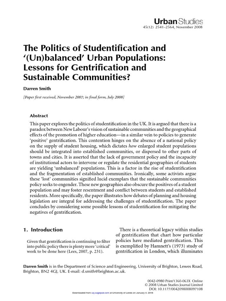 2541.full - Pdfpolitics of Studentification | PDF | Health Maintenance ...
