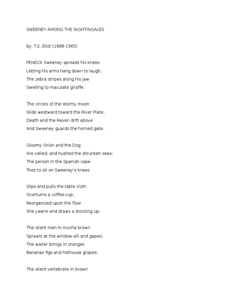 Sweeney Among The Nightingales | PDF