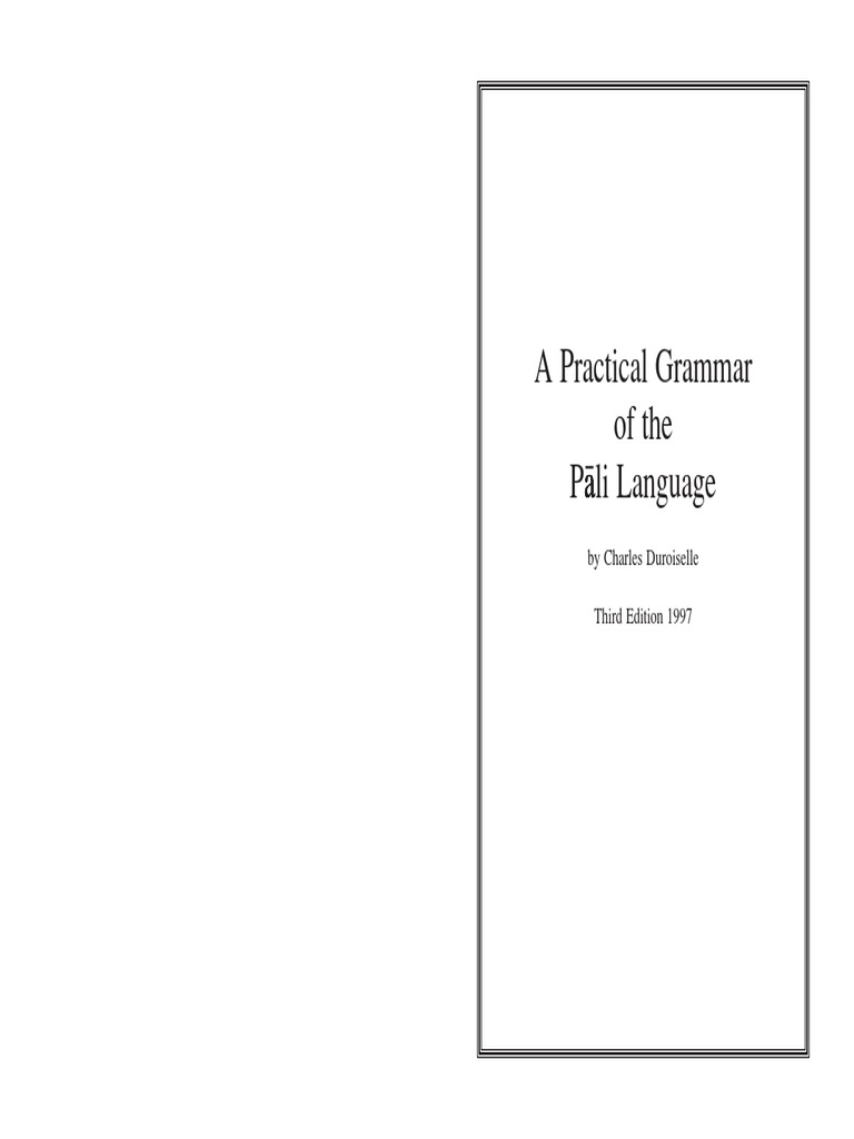 A Practical Pali Grammar Bookfold | PDF | Grammatical Conjugation ...