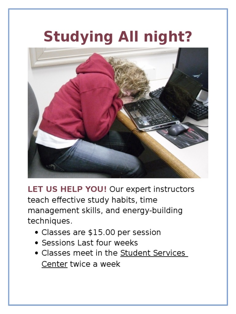 Lab 1-1 Study Habits Flyer | PDF