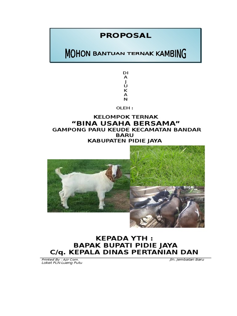 Cover Proposal Kambing | PDF