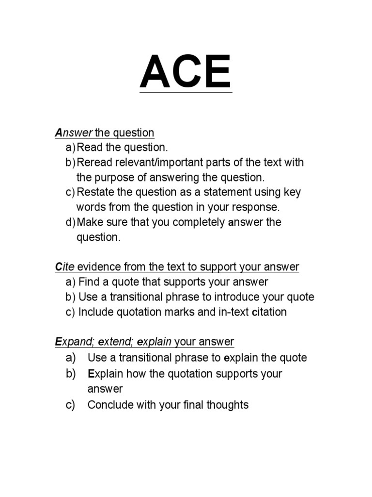 Ace Notes | PDF | Question