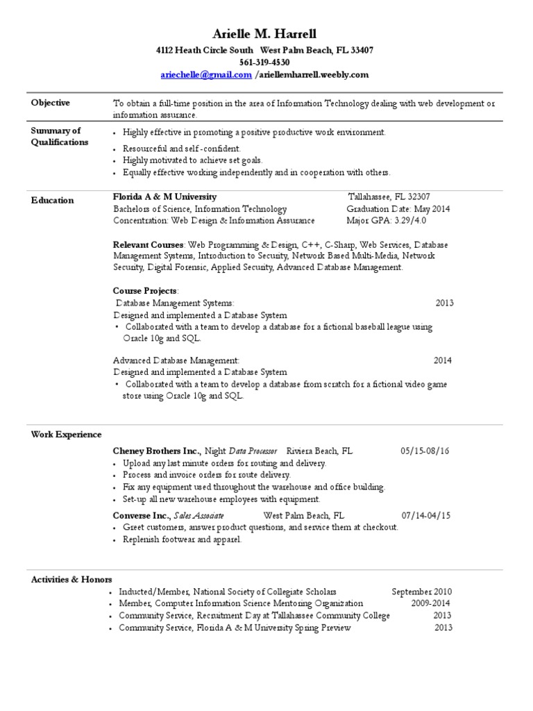 Arielle Resume 2016 | PDF