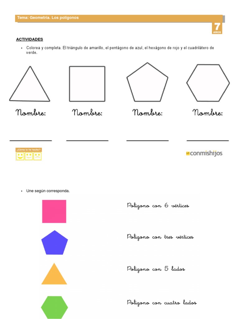 Fichas Geometria Poligonos PDF | PDF | Formas geométricas | Objetos ...