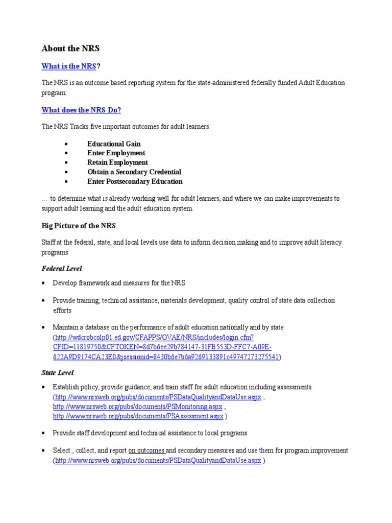 NRS at A Glance | PDF | Business