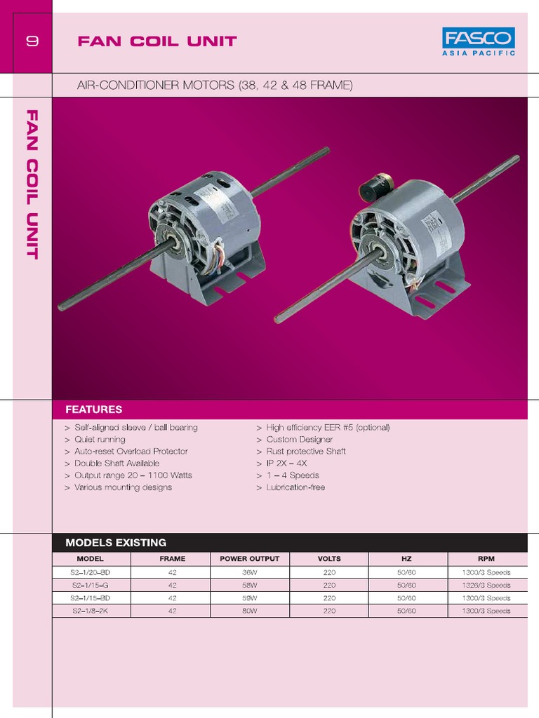 Ficha Tecnica Motor FASCO S2 1 - 8-2K | PDF