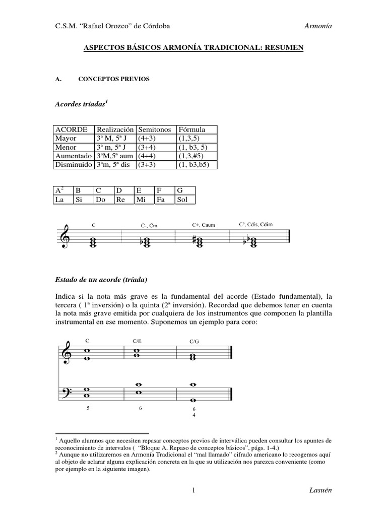 Armonía Tradicional: Conceptos y Prácticas | PDF | Acorde (Música ...